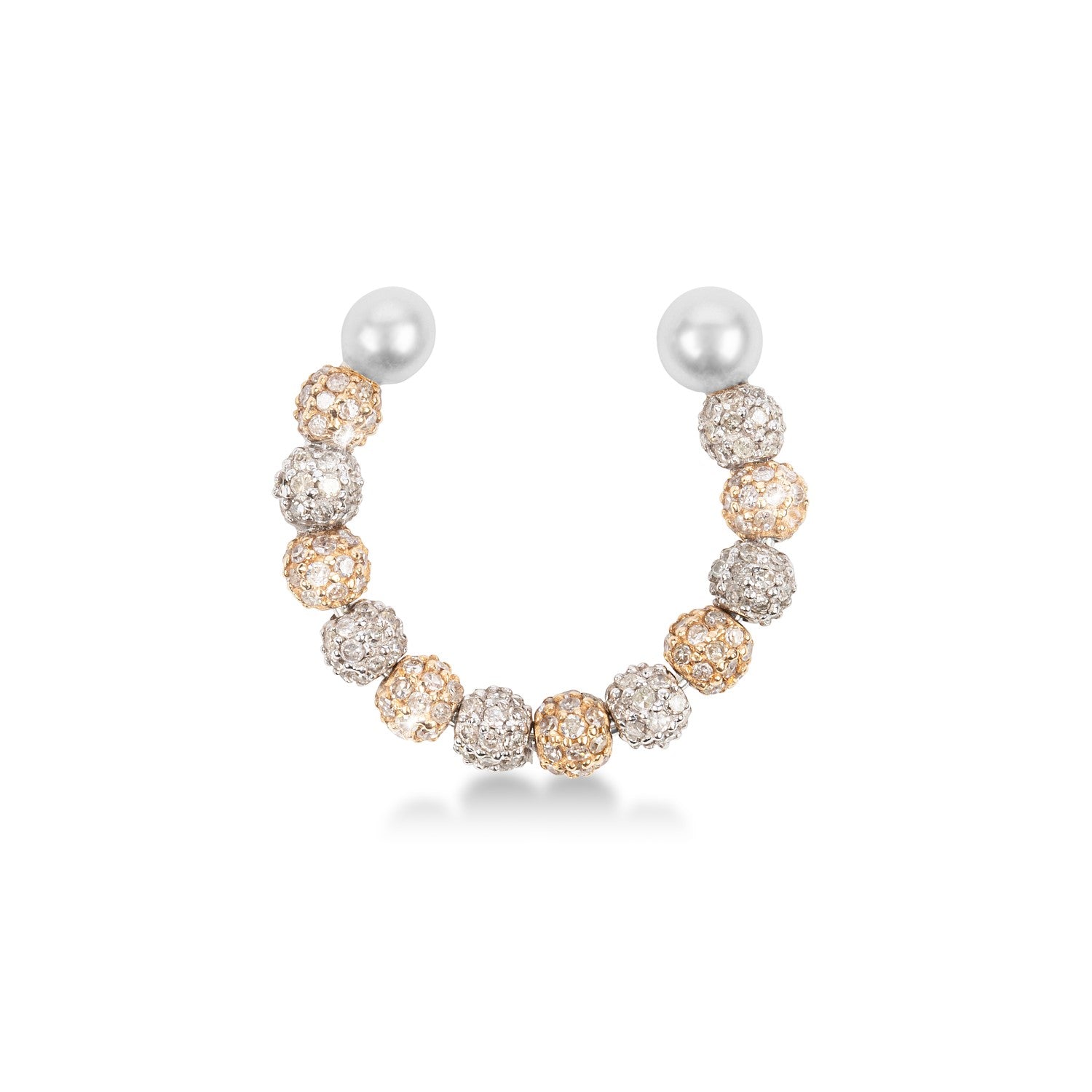 Eclipse Ring with pearls and diamond pavé beads - THEVAULT15