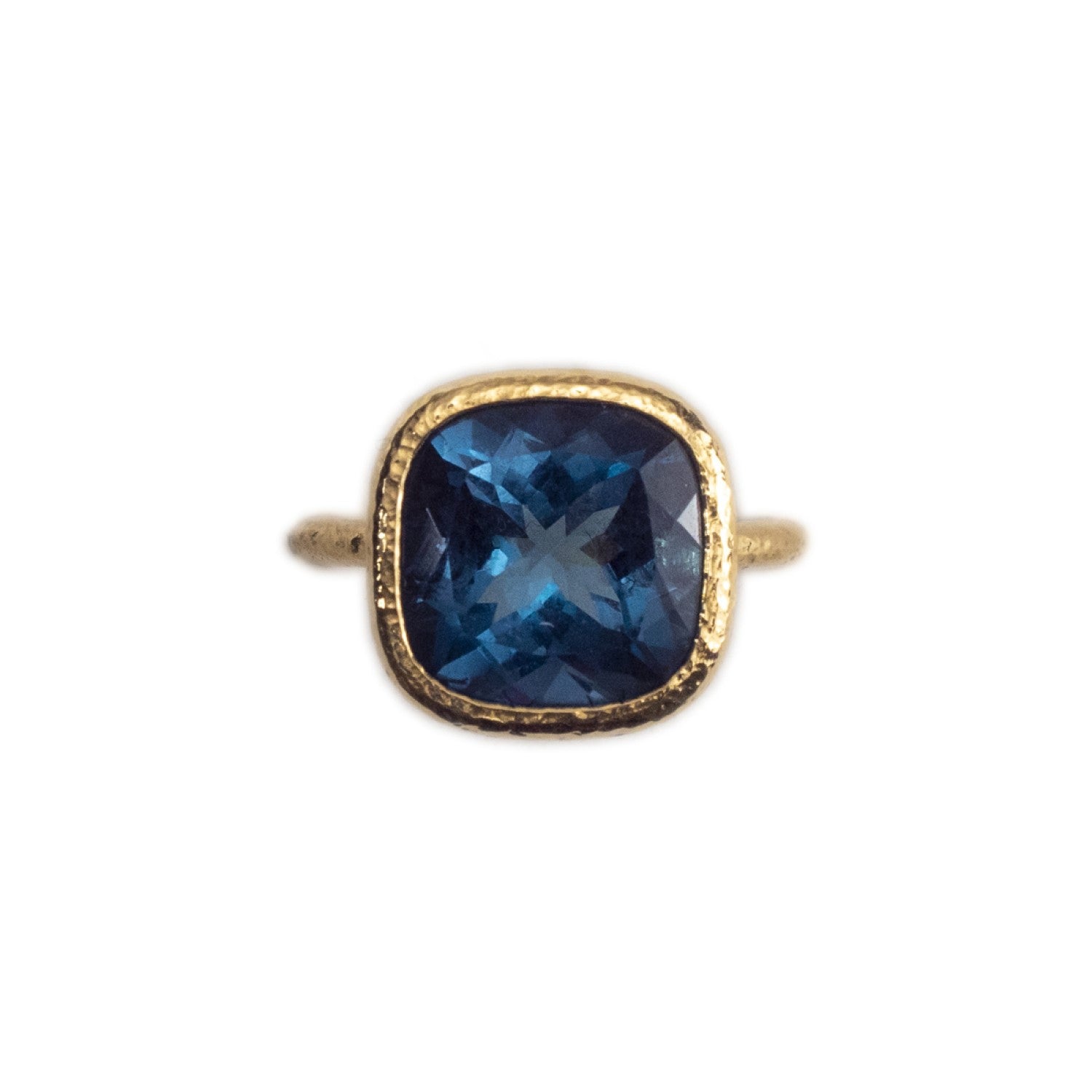 Cushion Cut London Blue Topaz Colette Ring by India Mahon